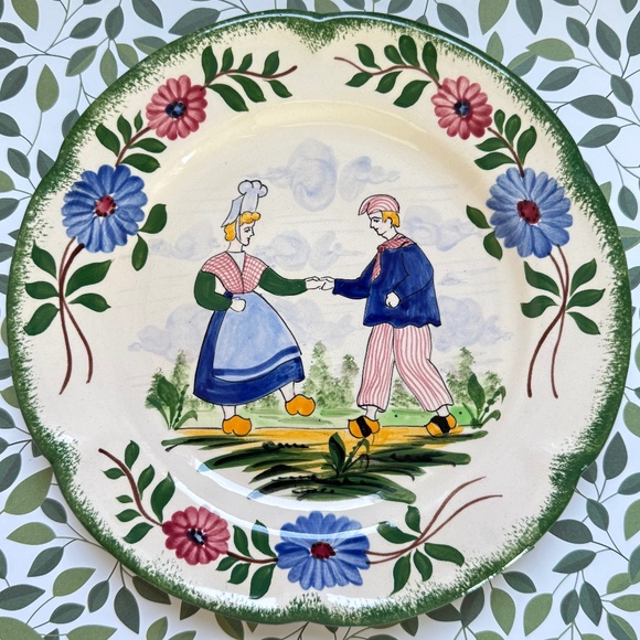 Artisan | Accents | French Hand Painted Ceramic Plate Dancing Dutch Boy ...